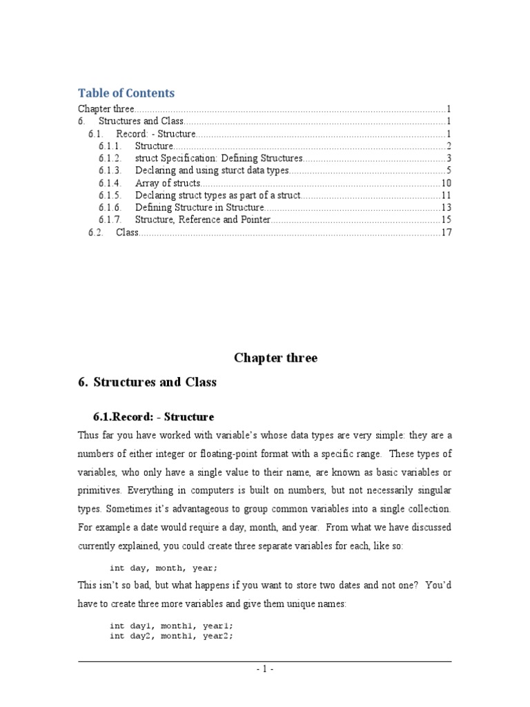 Chapter%203 %20structures%20&%20class | PDF | Pointer (Computer Programming) | Data Type