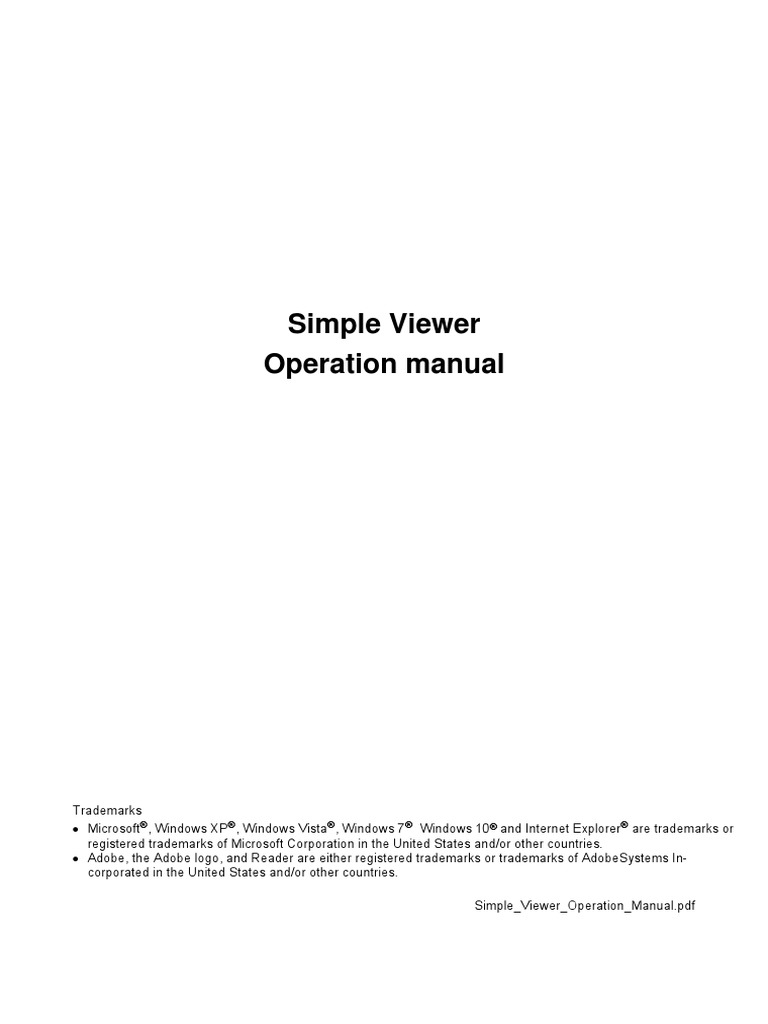 Simple Viewer Operation Manual | PDF | Microsoft Windows | Installation (Computer Programs)