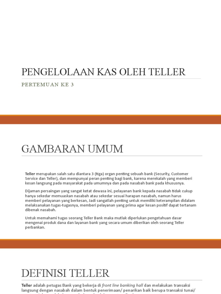 Penanganan Kas Oleh Teller | PDF