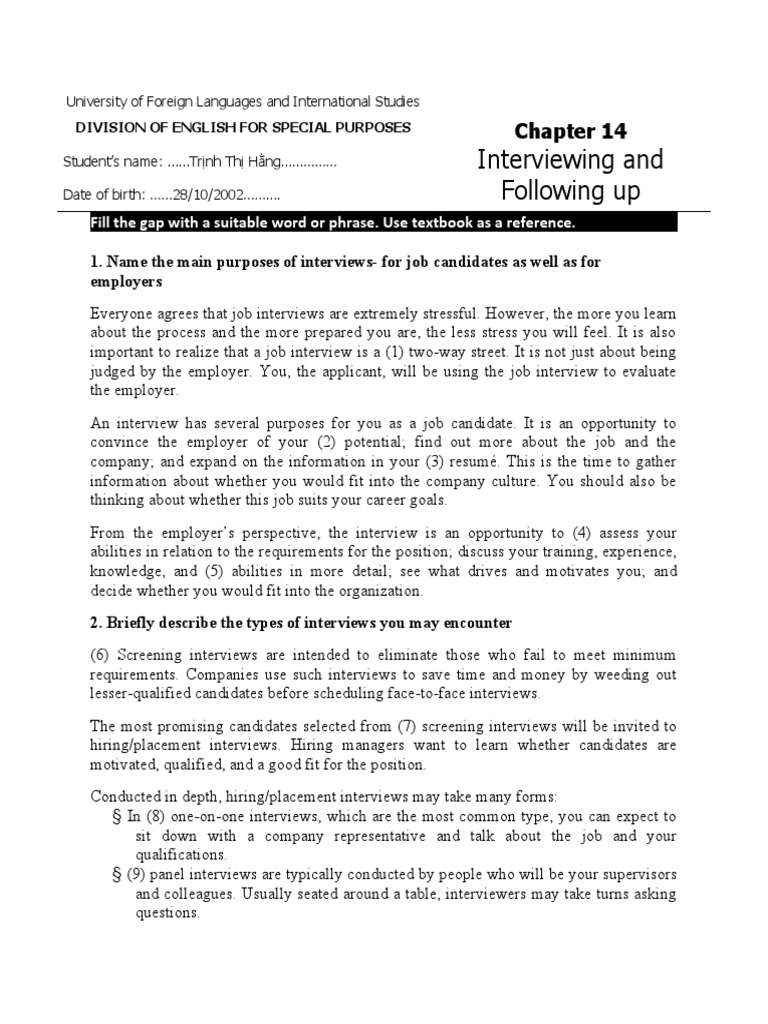 Lecture Note - Chap 14 | PDF | Job Interview | Résumé