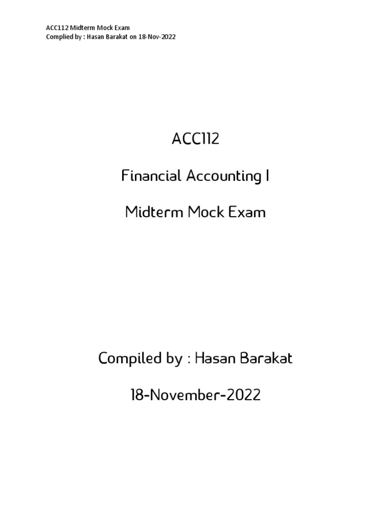 Acc 112 Mock | PDF | Debits And Credits | Depreciation