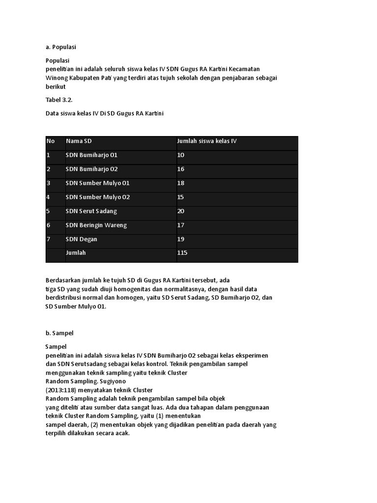 Tugas Populasi Dan Sempel | PDF