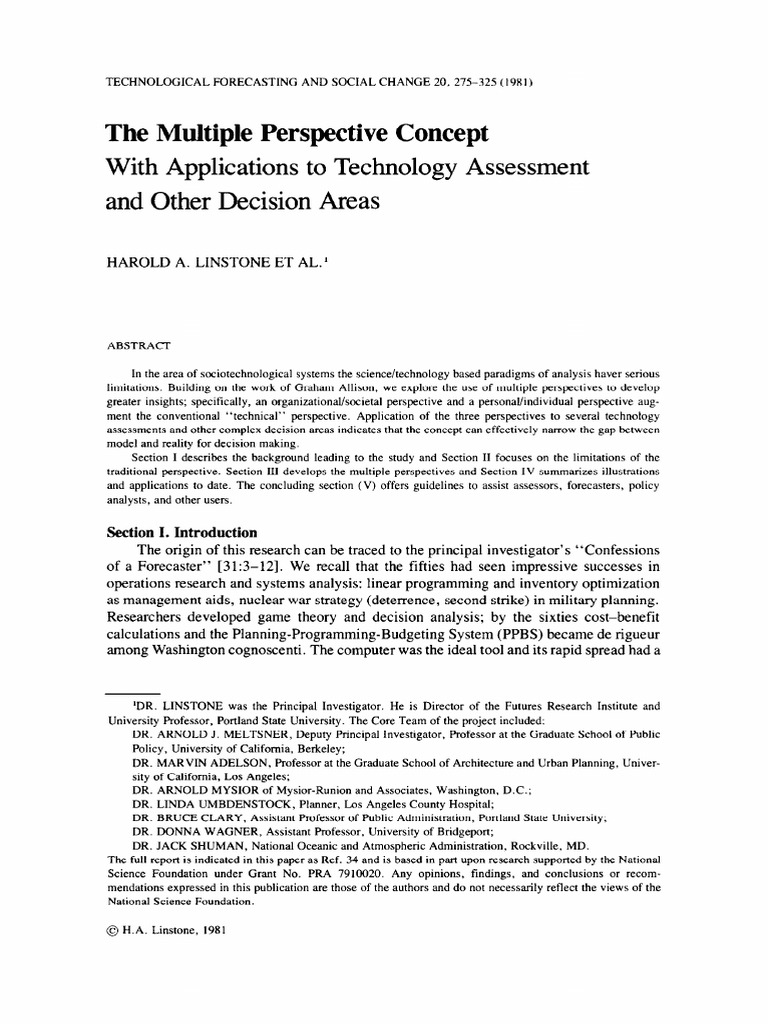 Harold A Linstone Multiple Perspective Theory | Download Free PDF ...