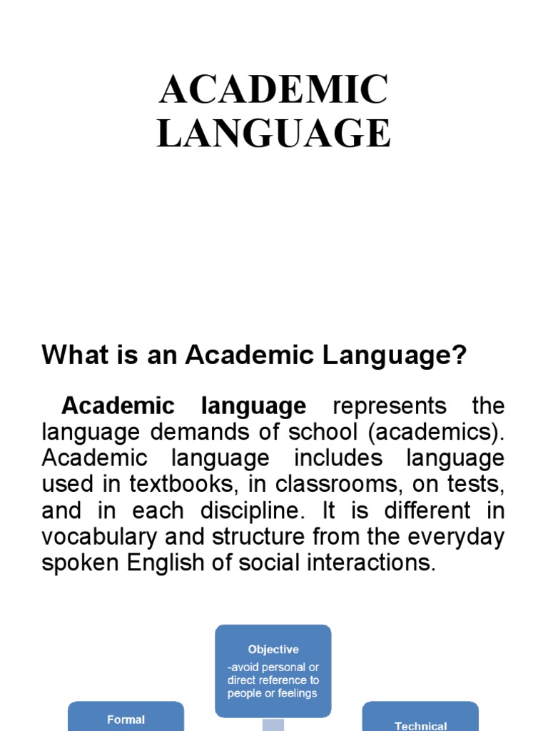 Academic Language | PDF | Career & Growth | Language Arts & Discipline