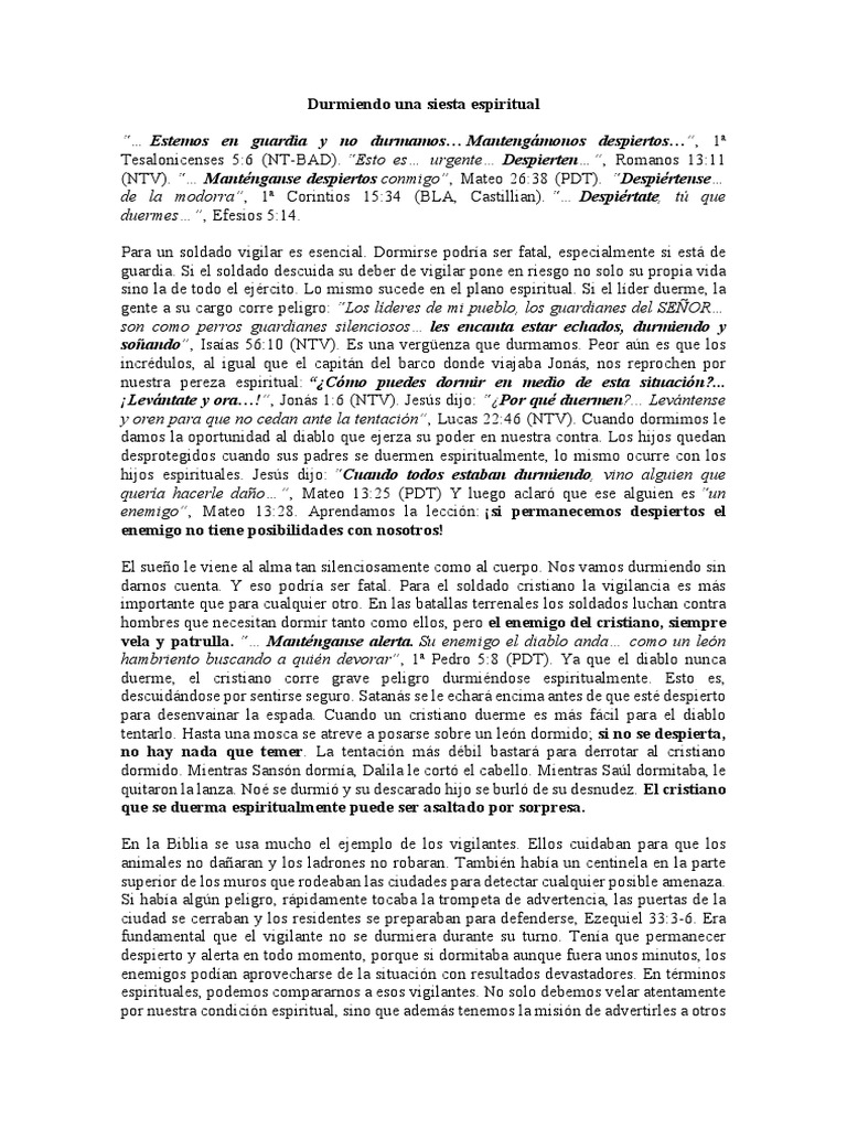 Durmiendo Una Siesta Espiritual | PDF