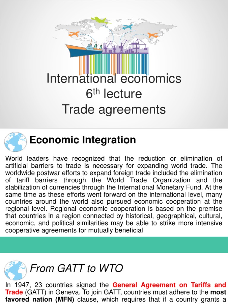 Lecture 6 Trade Agreements | PDF | World Trade Organization | General ...