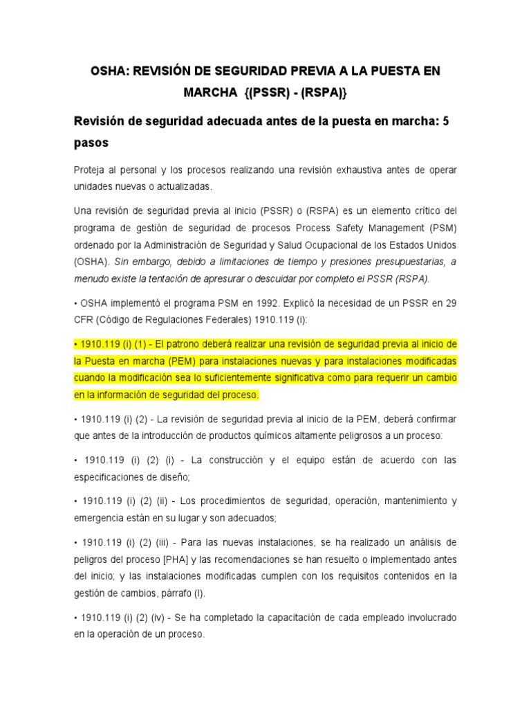 Revisión de Seguridad Antes de PEM | PDF | Administración de Seguridad ...