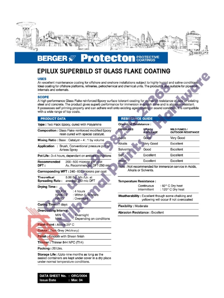 Epilux Super Build ST Glass Flake Coating | PDF