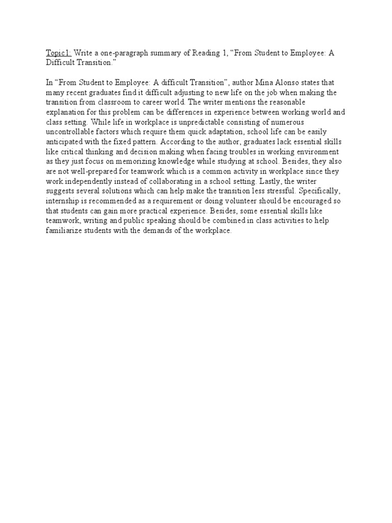 Writing4 Assignment1 Summary | PDF