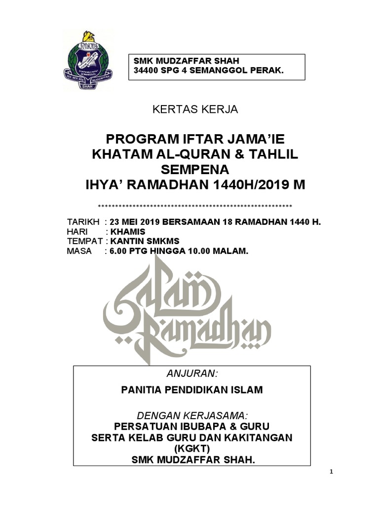 Kertas Kerja Iftar Baru | PDF