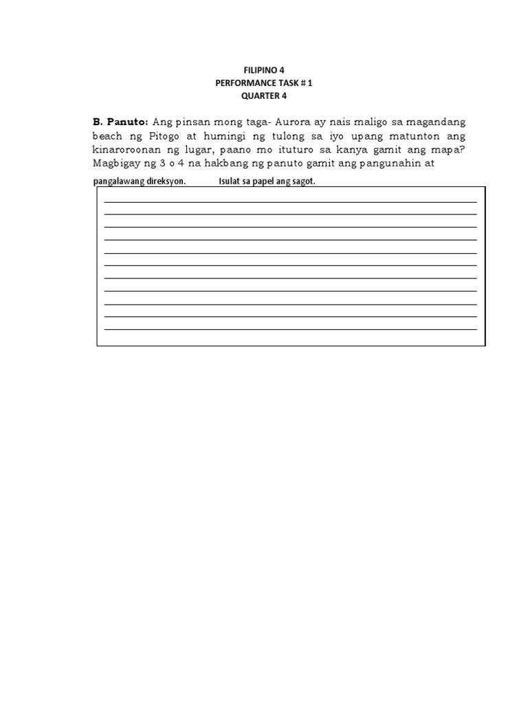 Performance Task #1 Filipino | PDF