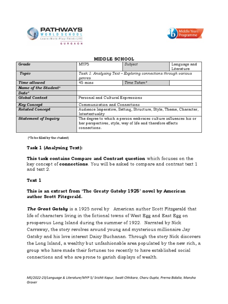Compare and Contrast The Rich Culture | PDF | The Great Gatsby