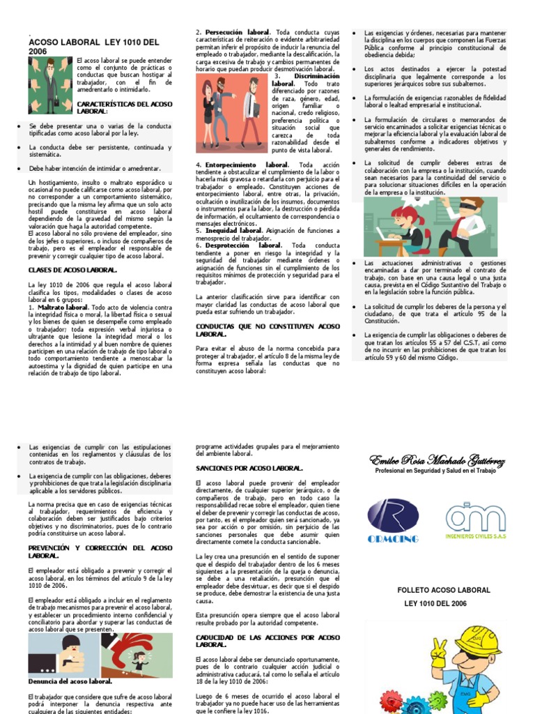 Folleto ACOSO LABORAL | PDF | Acoso sexual | Justicia