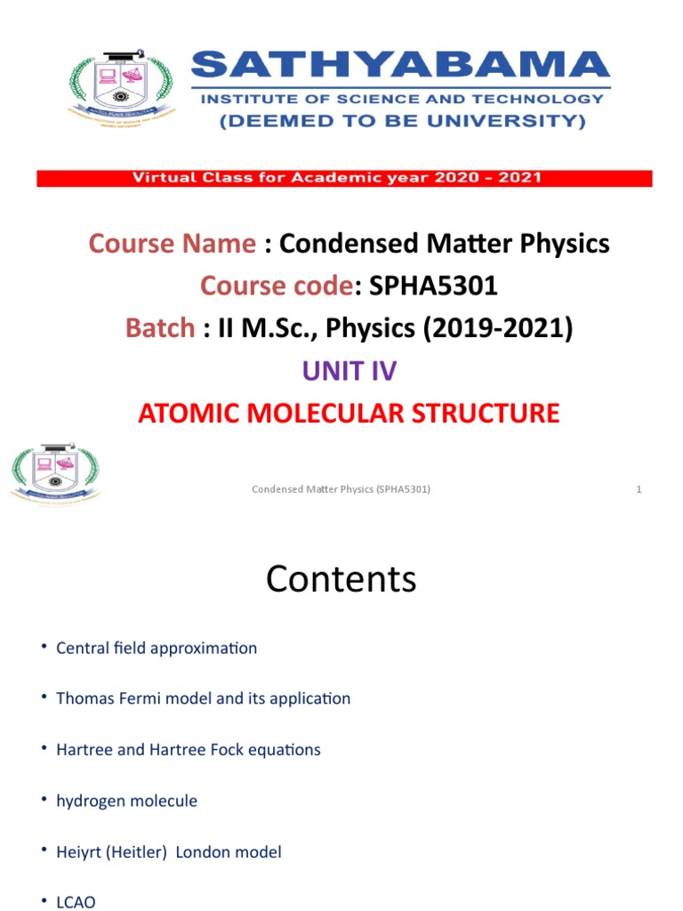 Unit 4 CMP | PDF | Molecular Orbital | Chemical Bond