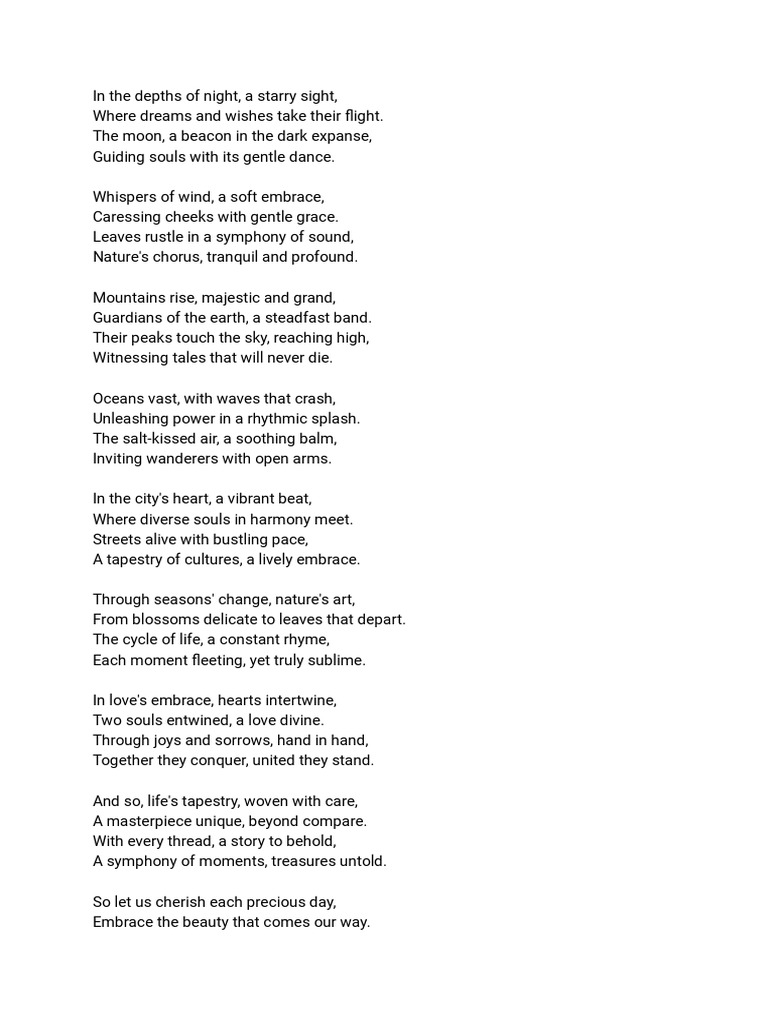 Life's Journey: A Poetic Reflection | PDF