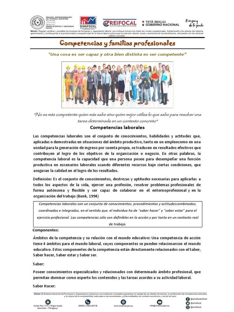 Manual de Competencias Laborales y Perfiles Profesionales | PDF | Competencia (Recursos humanos ...
