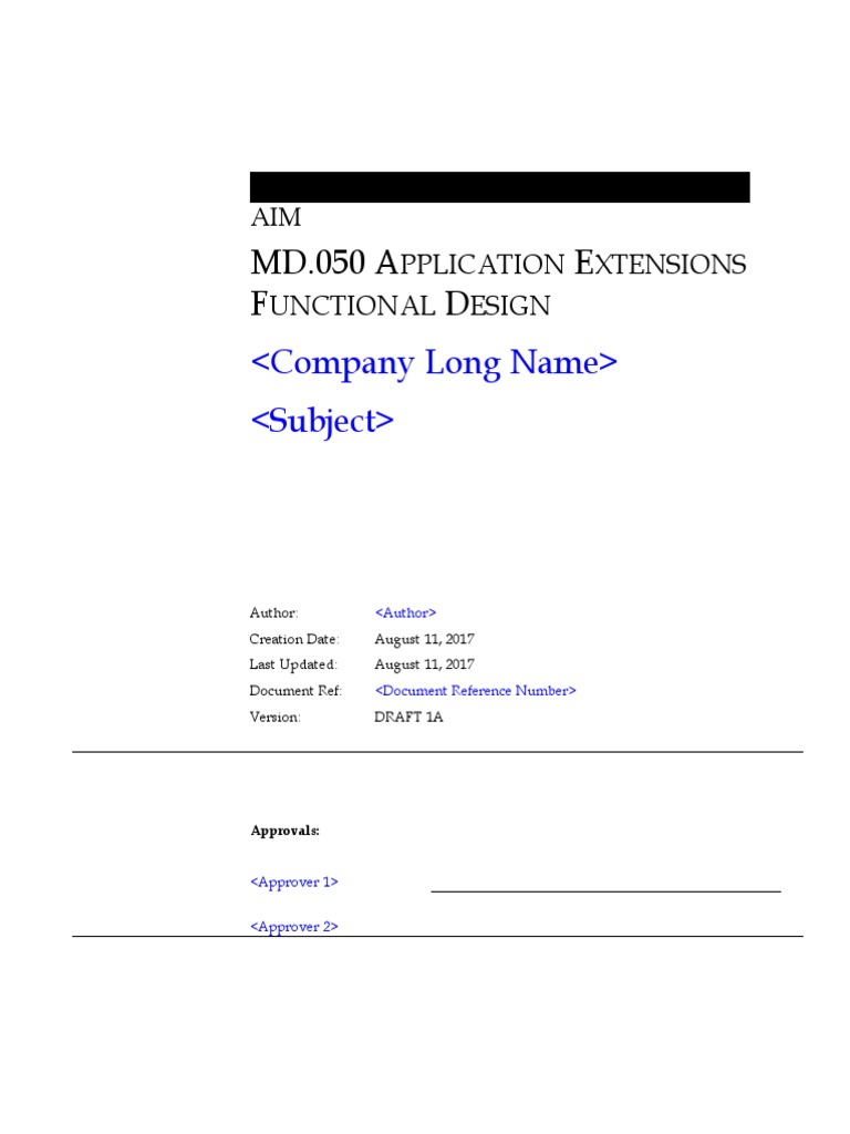 MD050_APPLICATION_EXTENSIONS_FUNCTIONAL_DESIGN | PDF | Computer Program | Programming