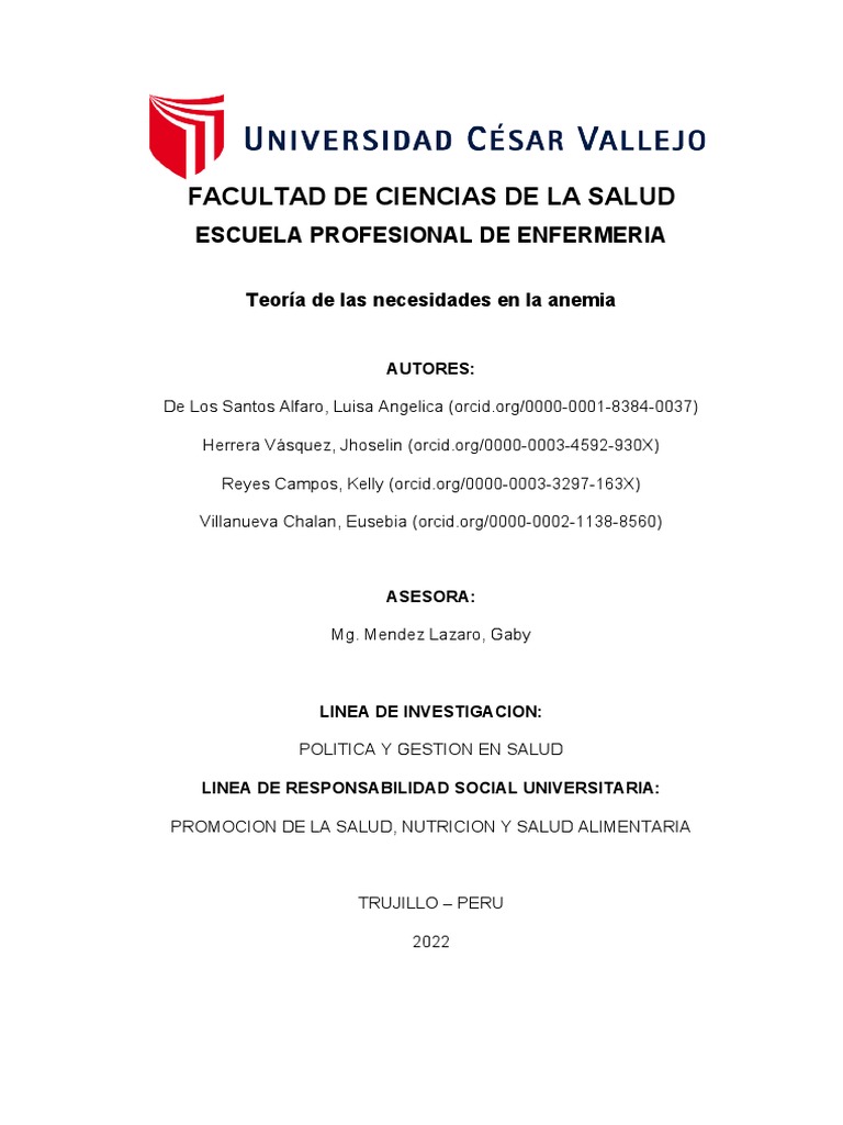 PAE de Anemia según NANDA | PDF | Anemia | Enfermería