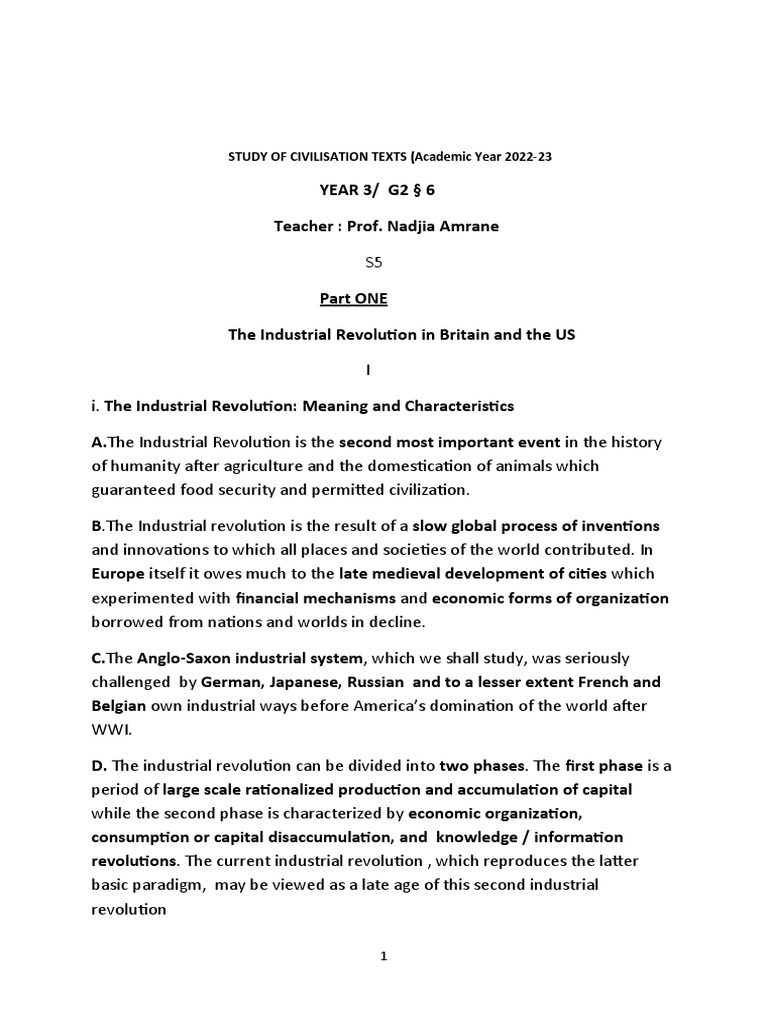 Causes of the Industrial Revolution in Britain | PDF | Industrial ...