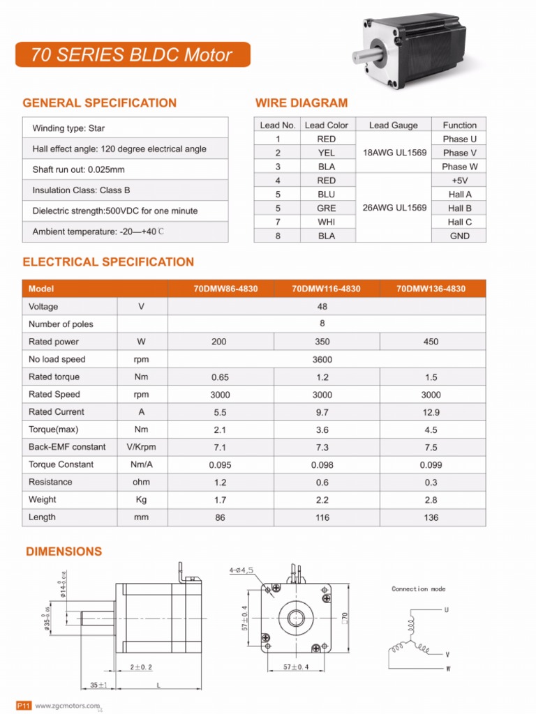 70 Series BLDC Motor | PDF