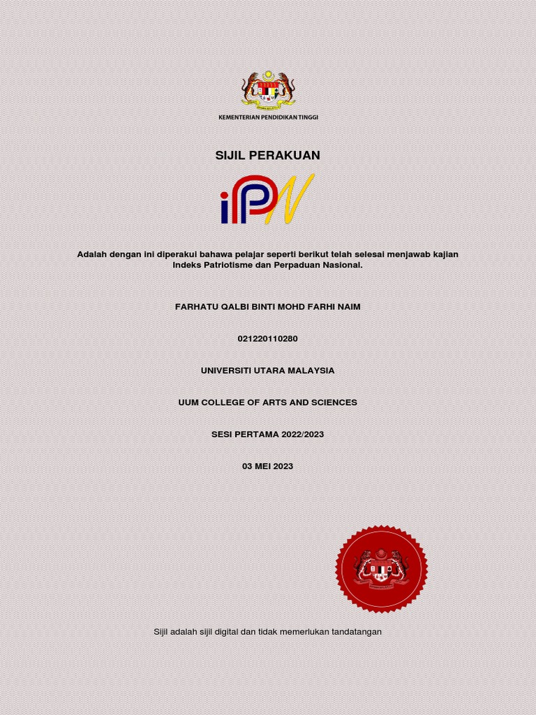 Sijil Perakuan IPPN Print Out | PDF