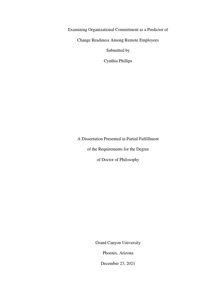 (Phillips, 2021) - Examining Organizational Commitment As A Predictor ...