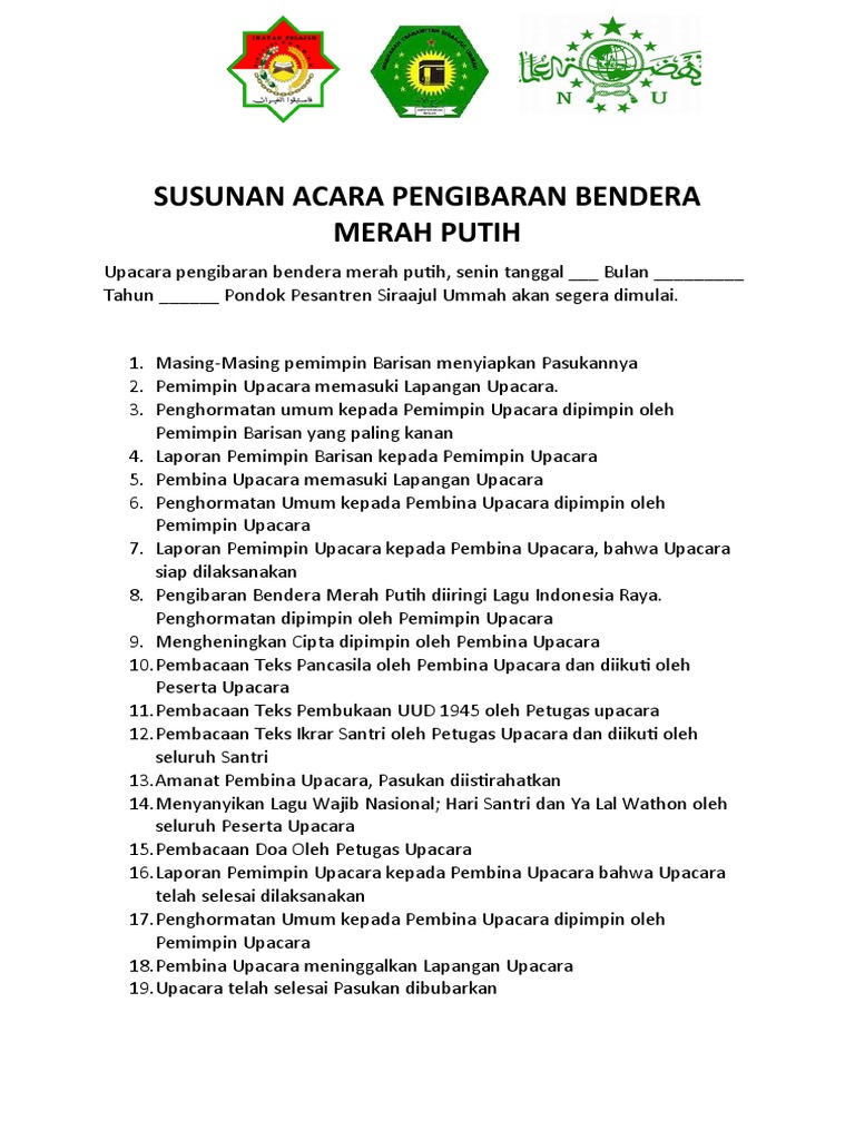 Teks MC Upacara Bendera | PDF