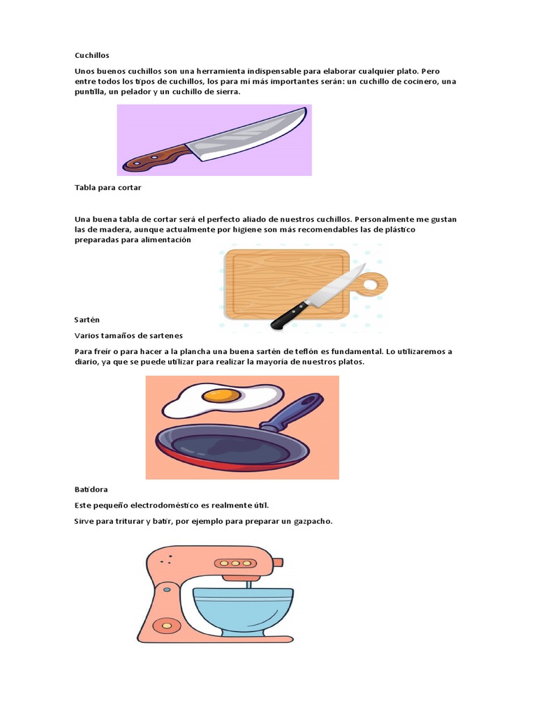 Utensilios y Maqunas Sencillas | PDF | Cuchillo | Herramientas