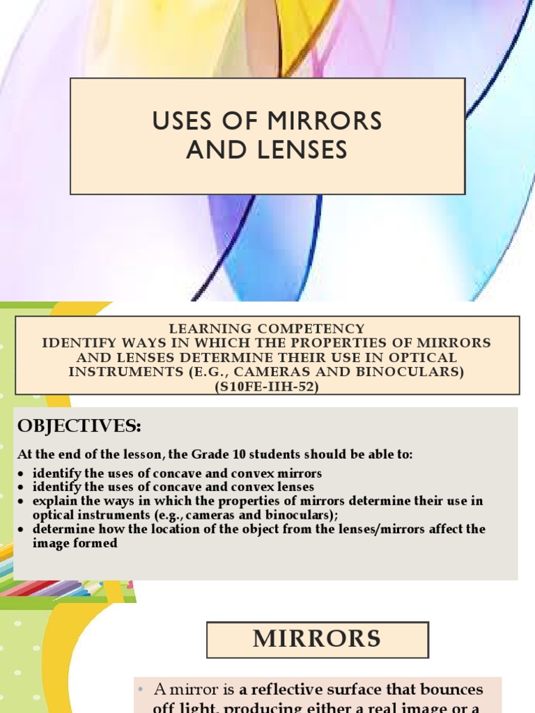 Applications of Mirrors and Lenses | PDF | Mirror | Optics