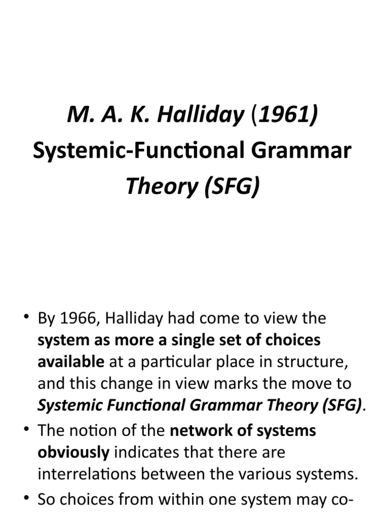 Halliday's Systemic Functional Grammar | PDF | Syntax | Sentence ...