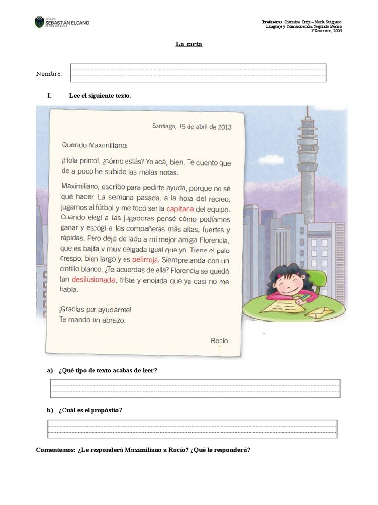 Lectura Comprensiva - La Carta | PDF