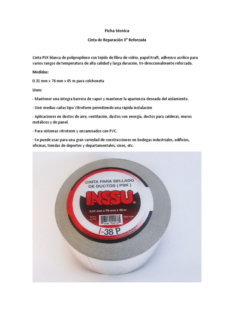 Cinta de Reparación 3” Reforzada PSK | PDF | Tecnología