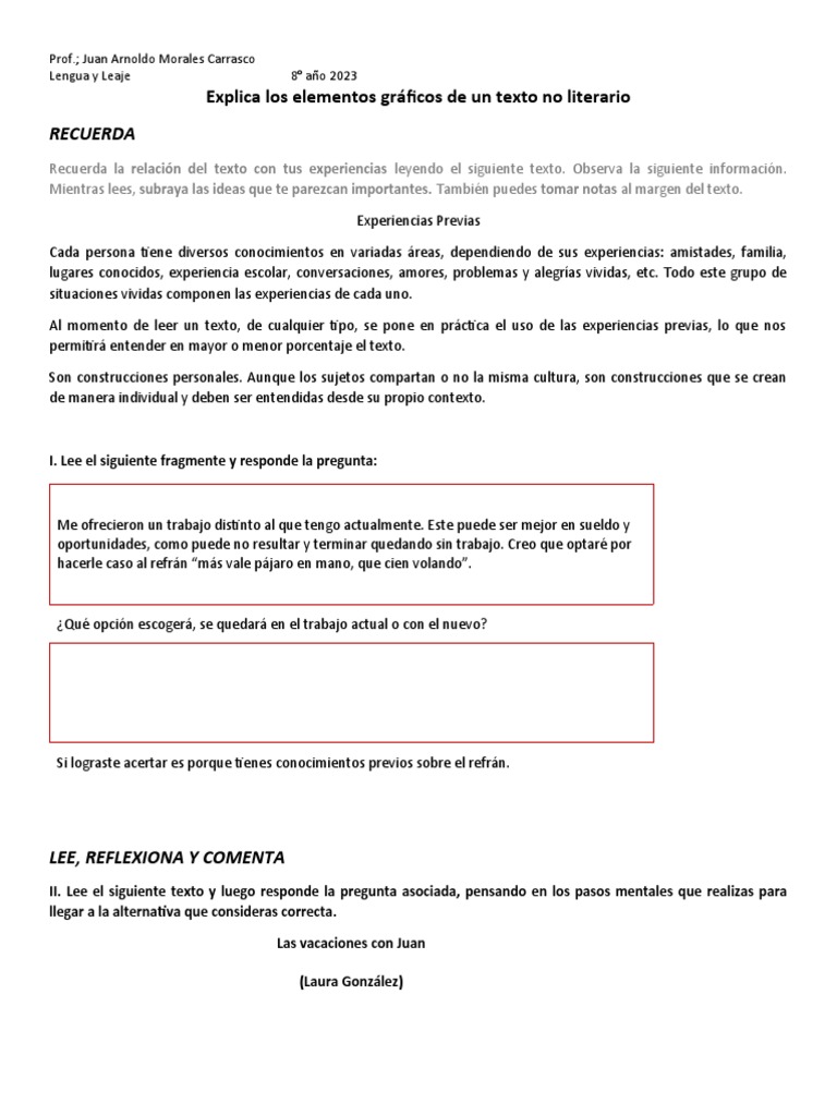 Explica Los Elementos Gráficos de Un Texto No Literario | PDF | Lingüística