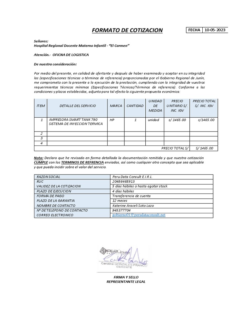 Formatos de Cotizacion y Declaracion de Proveedor | PDF | Gobierno