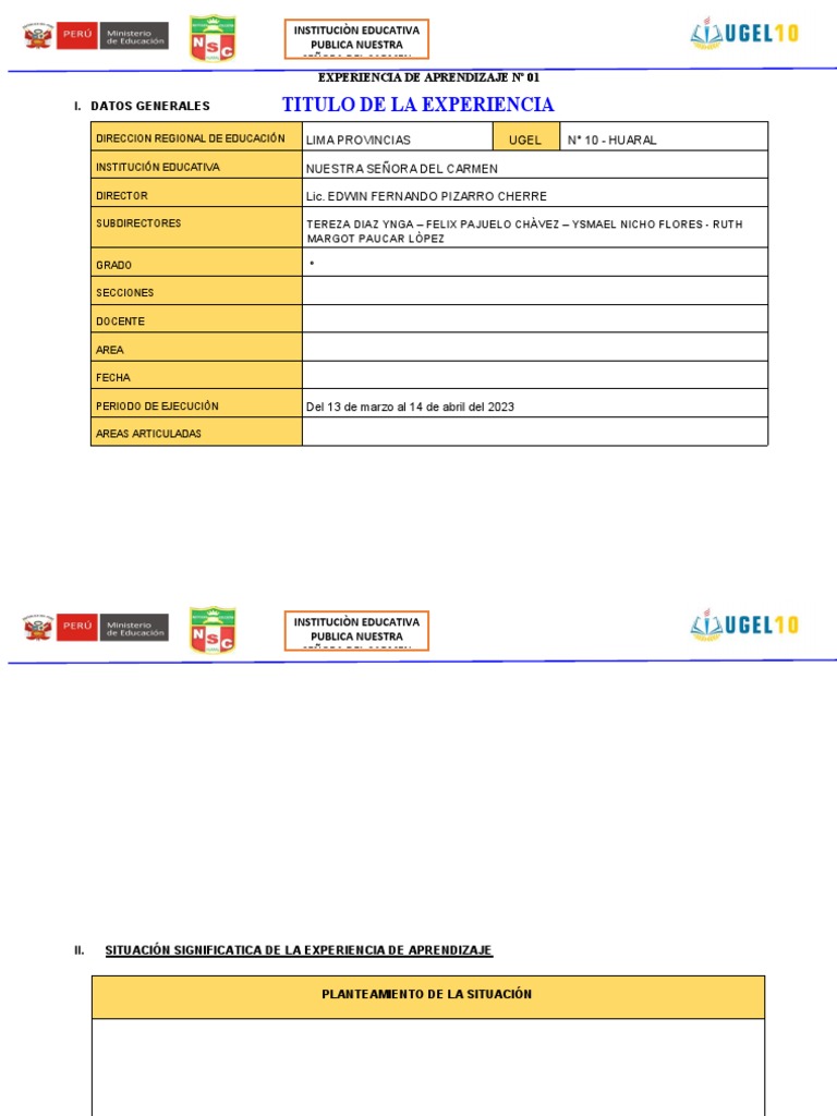 Exp - Ap Formato Sugerido | PDF | Evaluación | Aprendizaje