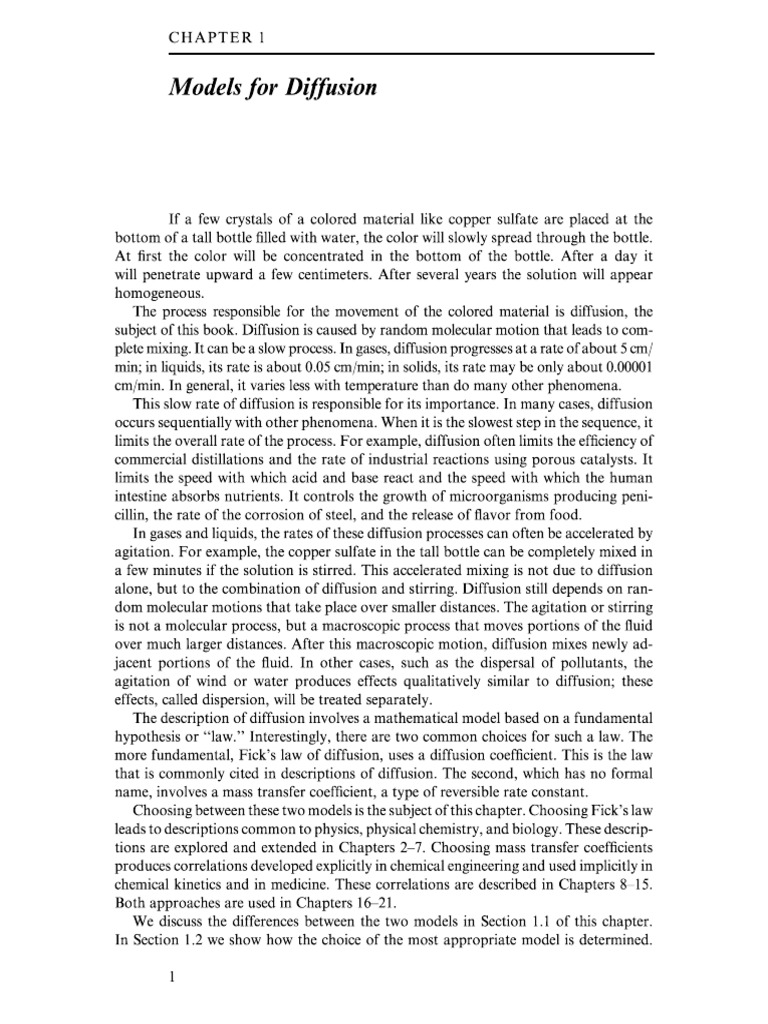 PDF - Model of Diffusion | PDF