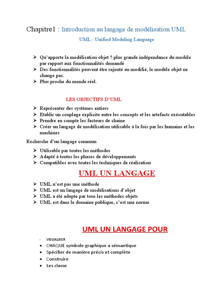 Introduction au langage UML | PDF | Cas d'utilisation | Langage de ...