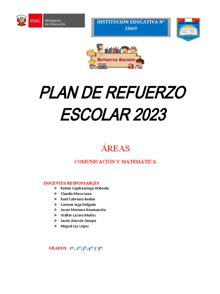 Plan de Refuerzo | PDF | Evaluación | Enseñando