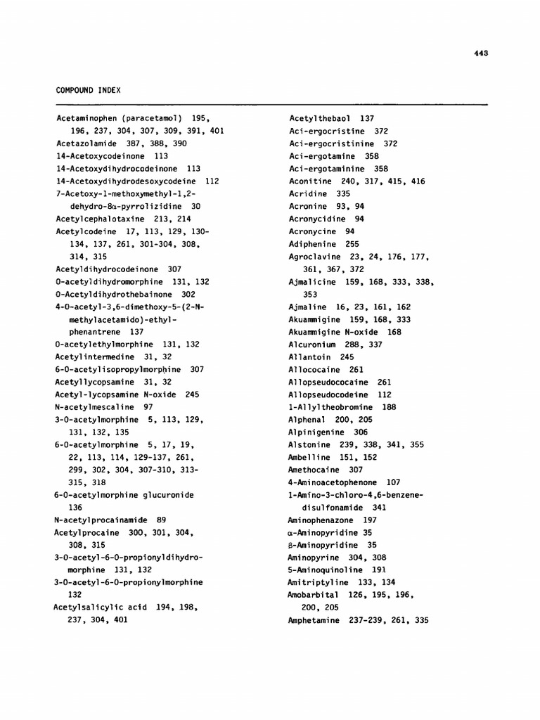 Compound Index 1984 Journal of Chromatography Library | PDF | Organic ...