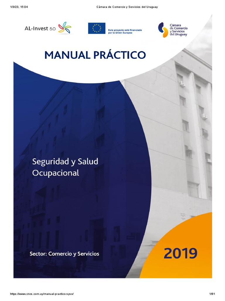 Manual Práctico Seguridad y Salud Ocupacional 2019 Cámara de Comercio y Servicios Del Uruguay | PDF