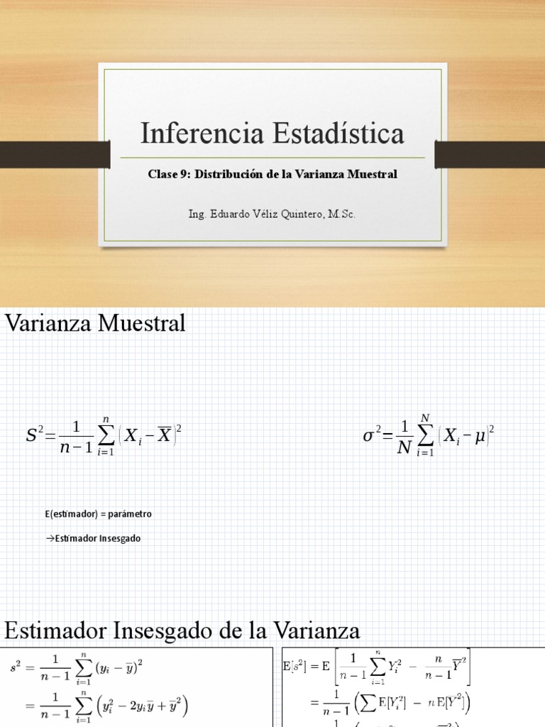Clase 09 - Varianza Muestral | PDF | Estimador | Estadísticas descriptivas