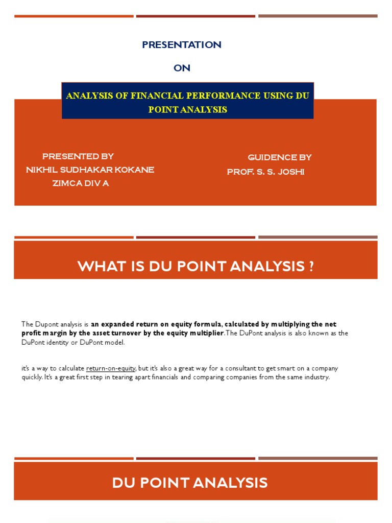 Analysis of Financial Performance Using Du Point Analysis by Nikhil Kokane | PDF