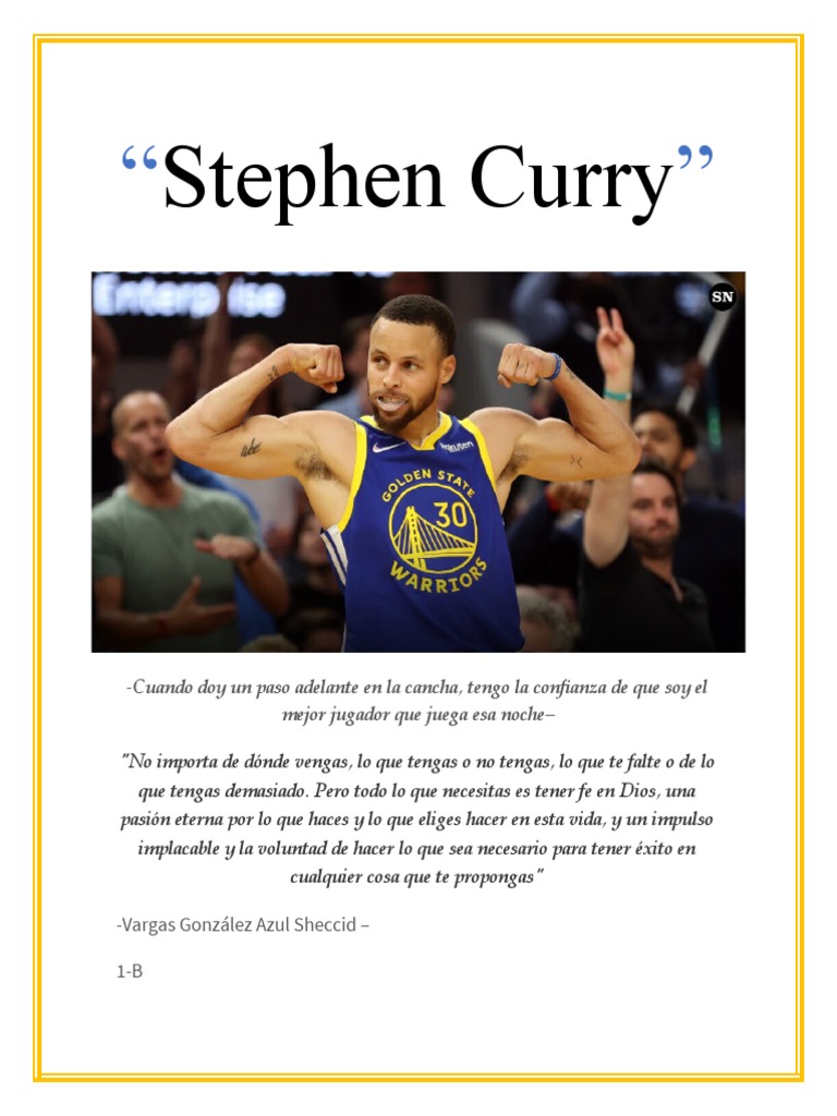 Stephen Curry Biografia | PDF | Asociacion Nacional de Basquetbol ...