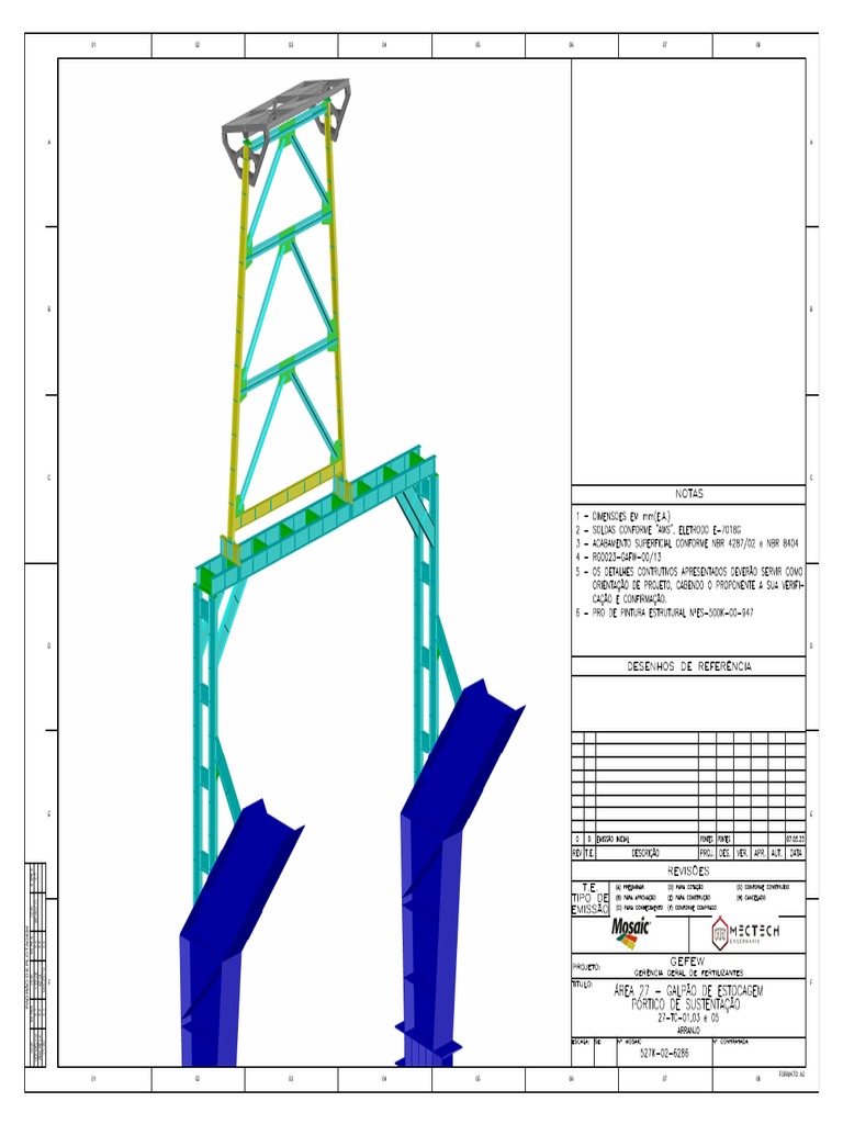 Pórtico de Sustentação - Desenho Técnico | PDF | Computação gráfica ...