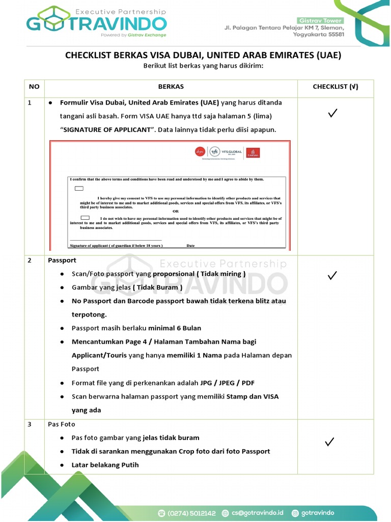 CHECKLIST PERSYARATAN BERKAS VISA DUBAI (UAE) - UPDATE FEBRUARI 2023 ...