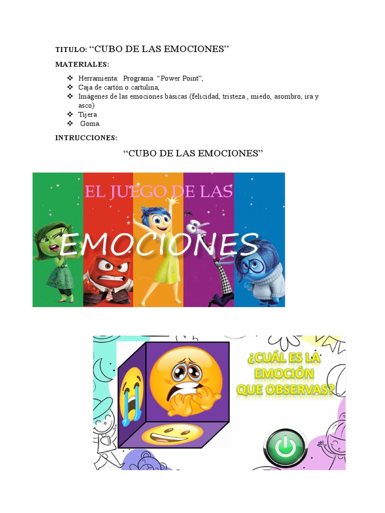 Dado de Las Emociones Patricia Duran | PDF | Microsoft PowerPoint | Las ...