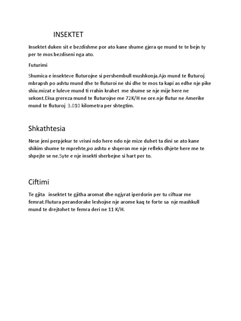 Dituri Insektet | PDF