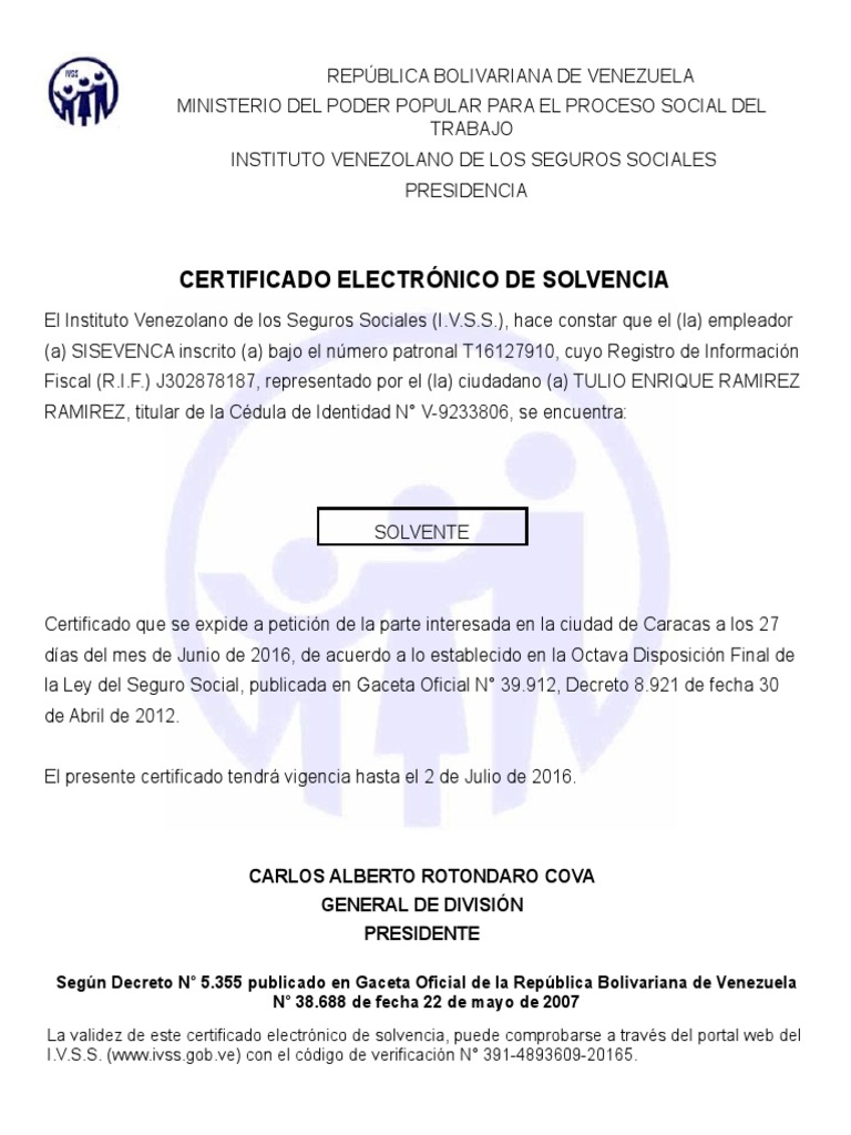 Solvencia Ivss | PDF