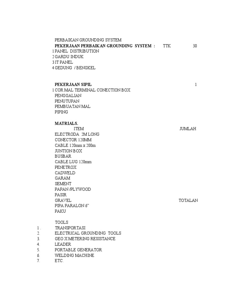 Perbaikan Grounding System | PDF | Home Appliance | Plumbing