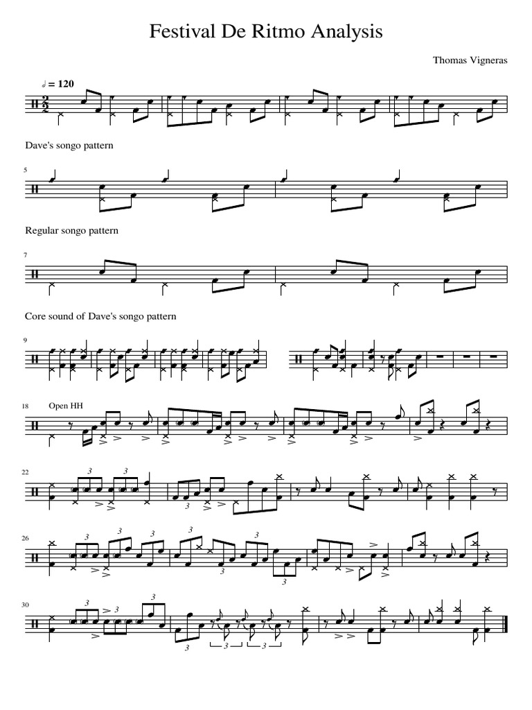 Songo Pattern Analysis | PDF | Cuban Music | Central American Music